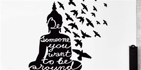 Vinyl Wall Decal Buddha Buddhist Quote Be Someone You Want To Be Decor