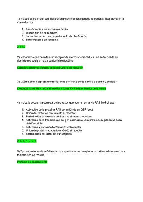 Biologia Celular Celulas Ejercicios De Biología Docsity