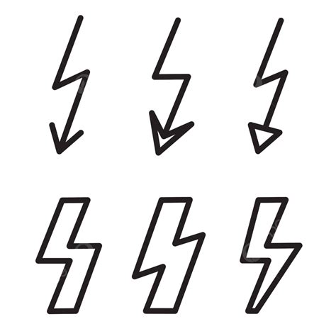 Electricity Lightning Bolt Sign Set Vector Electric Fast Vector Vector