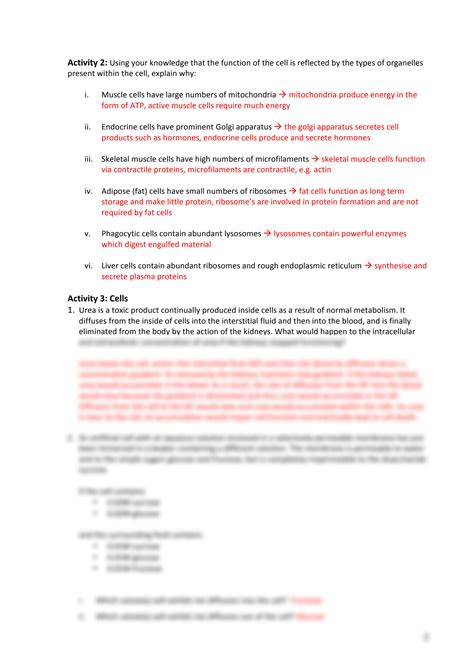 SOLUTION Module Cells Tissues And Skin Revision Answers Studypool