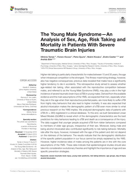 Pdf The Young Male Syndrome—an Analysis Of Sex Age Risk Taking And