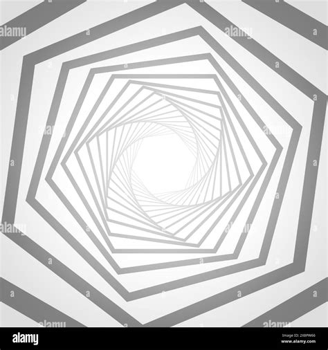 A Monochrome Geometric Pattern Spirals Towards A Central Point
