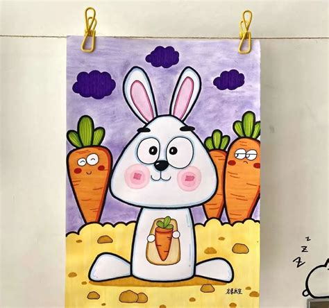 马克笔创意画图片 风景画 星空 大山谷图库