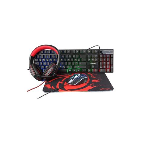 Ultron Hawk Gaming Set Keyboard Qwertz German Black Red White