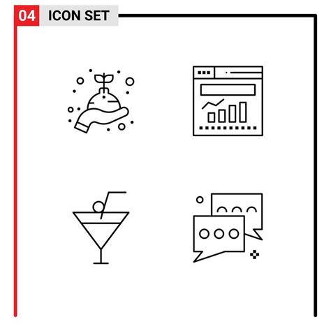 Universal Icon Symbols Group Of 4 Modern Filledline Flat Colors Of Care Food And Restaurant