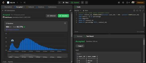 Leetcodechallenge Sql Percentageofusers Aggregation