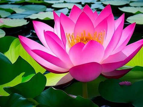 Pink Color Lotus Flower Premium Ai Generated Image