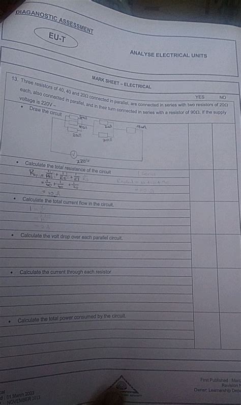 OIAGANOSTIC ASSESSMENT EUT ANALYSE ELECTRICAL StudyX