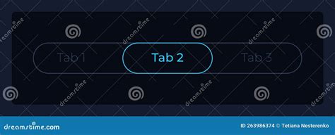 Chosen Second Tab In Menu Bar Ui Element Template Stock Vector