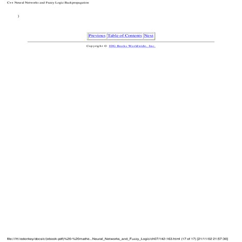 Inc Mathe Html Neural Networks And Fuzzy Logic Neural Networks