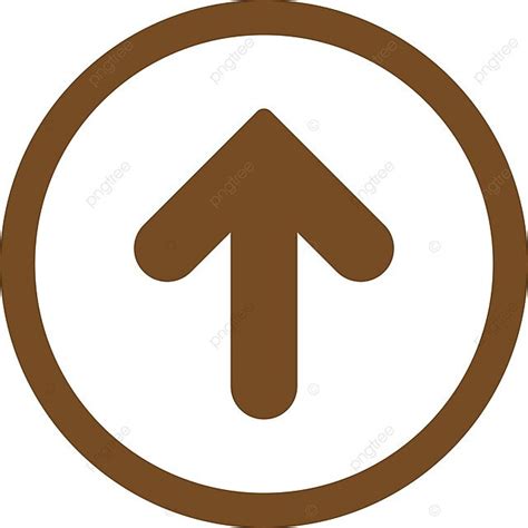 Rounded Vector Icon Of Flat Brown Colored Arrow Pointing Upward Vector