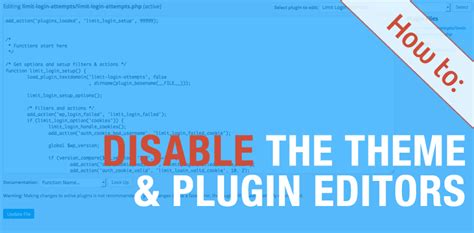 How To Disable Theme And Plugin Editors From The Wordpress Admin Panel