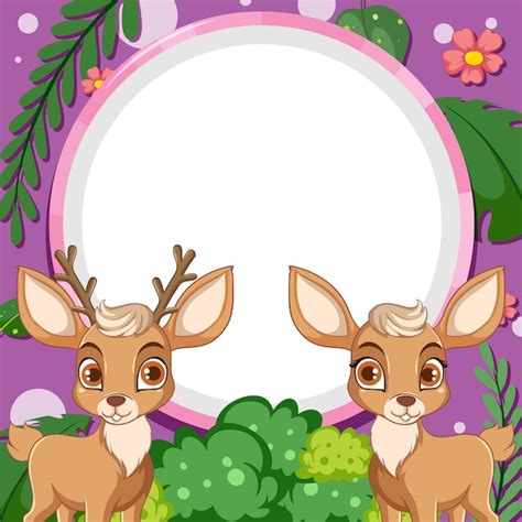 Free Vector Blank Banner Template With Deer Vector