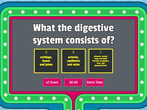 The Digestive System Game Gameshow Quiz