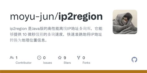 github moyu jun ip2region ip2region 是java版的高性能离线ip地址查询库，它能够提供 10 微秒
