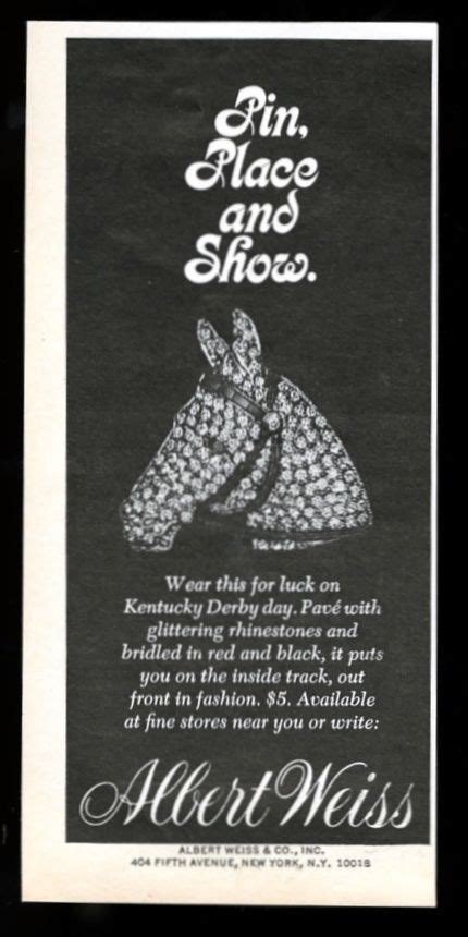 1968 Albert Weiss Costume Jewelry Rhinestone Horse Pin Photo Vintage