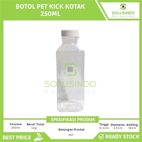 Jual Botol Plastik Kick Kotak 250ml PET MINIMAL 10 PCS Shopee Indonesia