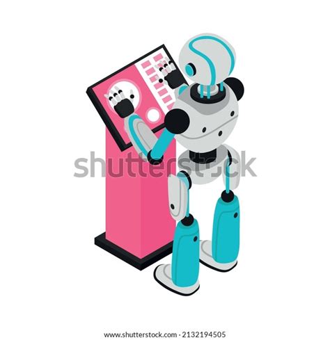 Isometric Robotic Process Automation Composition Character Stock Vector Royalty Free