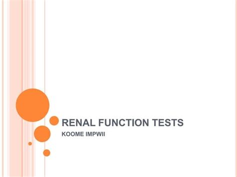 Renal Function Tests Pdf