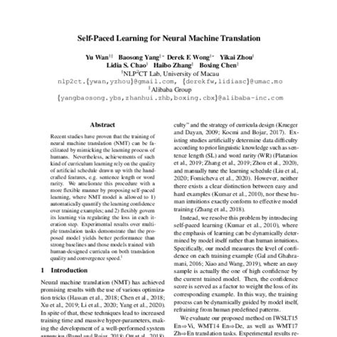 Self Paced Learning For Neural Machine Translation Acl Anthology