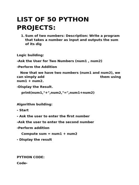 Shreya Gaur Python 50 Projects Pdf Control Flow Numbers