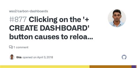 Clicking On The Create Dashboard Button Causes To Reload The Whole