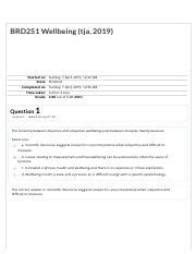 Mastery Quiz Pdf Brd Wellbeing Tja Started On Sunday