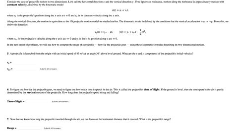 Solved Consider The Case Of Projectile Motion In Two Chegg