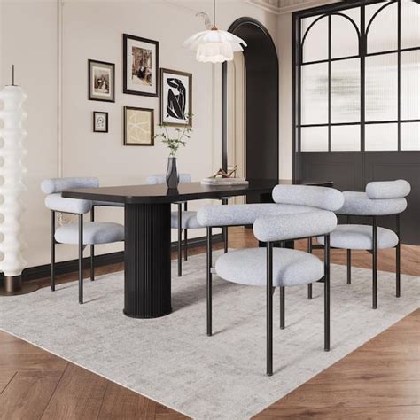Christopher Knight Home Grey Boucle Upholstered Armchair Dining Chairs Set Of The