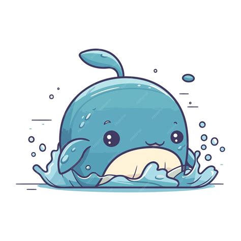 Premium Vector Cute Cartoon Whale Vector Illustration Isolated On A