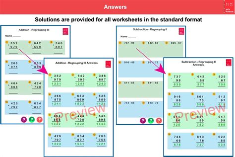 Add And Subtract 3 And 4 Digit Numbers Formal Written Method Bundle Free And Premium