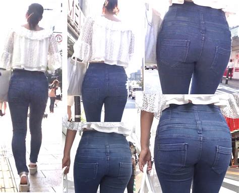 ピチピチジーンズヒップ120 ムチムチ巨尻が堪んないハイウエストジーンズのお姉さん♪[フルhd] Gcolle 街撮りお尻部