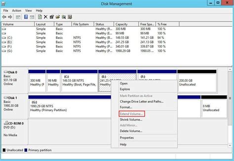 Extend Partition With Unallocated Space In Windows Server 2012 R2