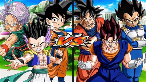 GOTEN TRUNKS Y GOTENKS VS GOKU VEGETA Y VEGETTO DRAGON BALL Z BUDOKAI