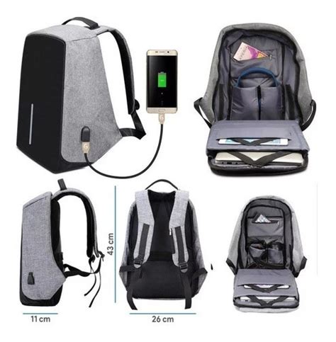 Mochila De Seguridad Anti Robo Bolso Unisex Usb Mvd Sport Cuotas Sin Inter S