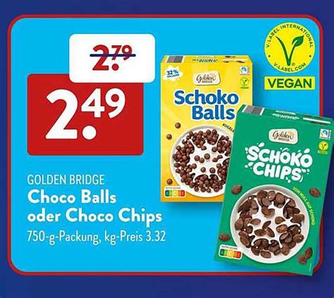 Golden Bridge Choco Balls Oder Choco Chips 750 G Angebot Bei Aldi Süd