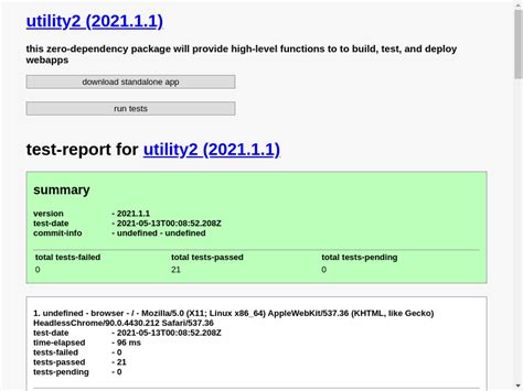 Github Kaizhu256node Utility2 This Zero Dependency Package Will Provide High Level Functions