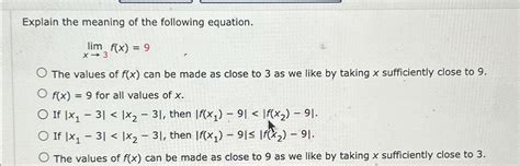 Solved Explain The Meaning Of The Following