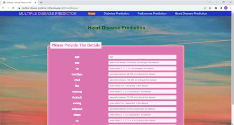 Github Sidroy9multiple Disease Predictor Ml Flask Webapp Its An