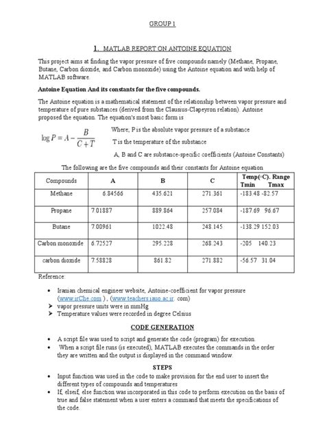 Matlab Group 1 Project Report Download Free Pdf Matlab Propane