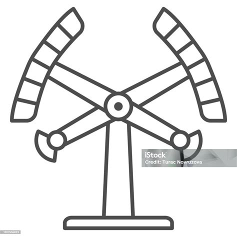 騎雙錘細線圖示遊樂設施的概念吸引卡米卡澤標誌在白色背景吸引鐘擺圖標在移動概念和網頁設計的輪廓風格向量圖形向量圖形及更多乘圖片 Istock