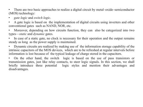 Unit 4 Logic Styles For Low Powerpart2ppt