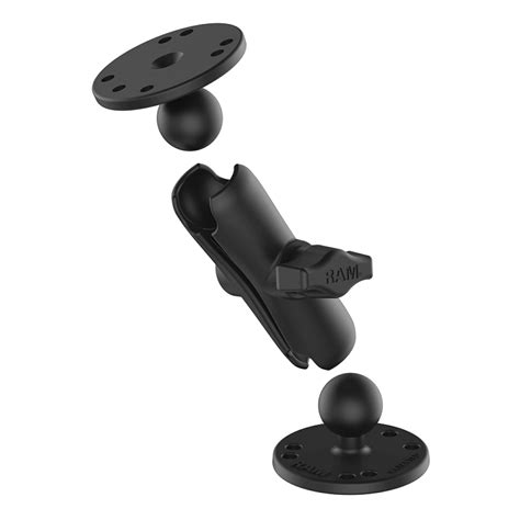 Ram Universal Double Ball Mount With Two Round Plates Pinned