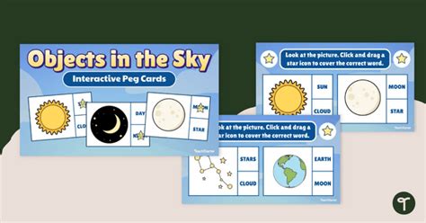Objects In The Sky Interactive Peg Cards Teach Starter