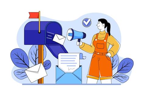 Concept Dillustration De Marketing Par E Mail Une Illustration Plate