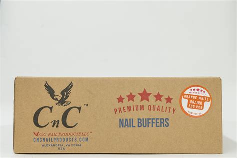 Cnc Premium Quality Nail Buffer Orange White 80 100 Cnc Nail Products Llc