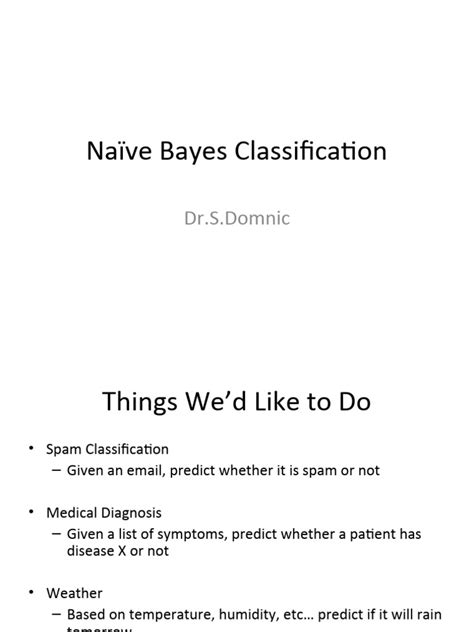 Class 3 Navie Bayes Pdf Statistical Classification Learning