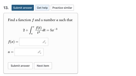 Solved Find A Function F And A Number A Such Chegg Com