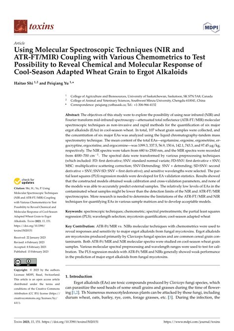 Pdf Using Molecular Spectroscopic Techniques Nir And Atr Ftmir