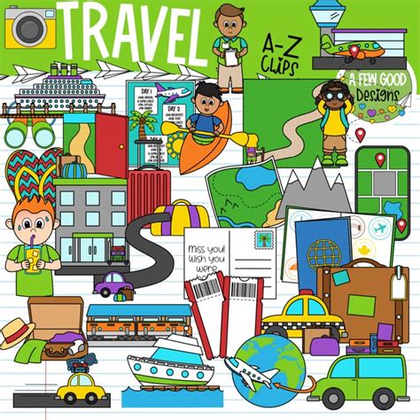 Travel A Z Clip Art By A Few Good Designs By Shannon Few Tpt
